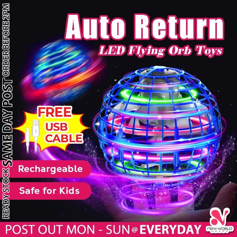 𝗡𝗢 𝗦𝗣𝗔𝗖𝗘 𝗟𝗜𝗠𝗜𝗧 》Flynova Pro LED Flying UFO Ball 360° Rotating Drone ...
