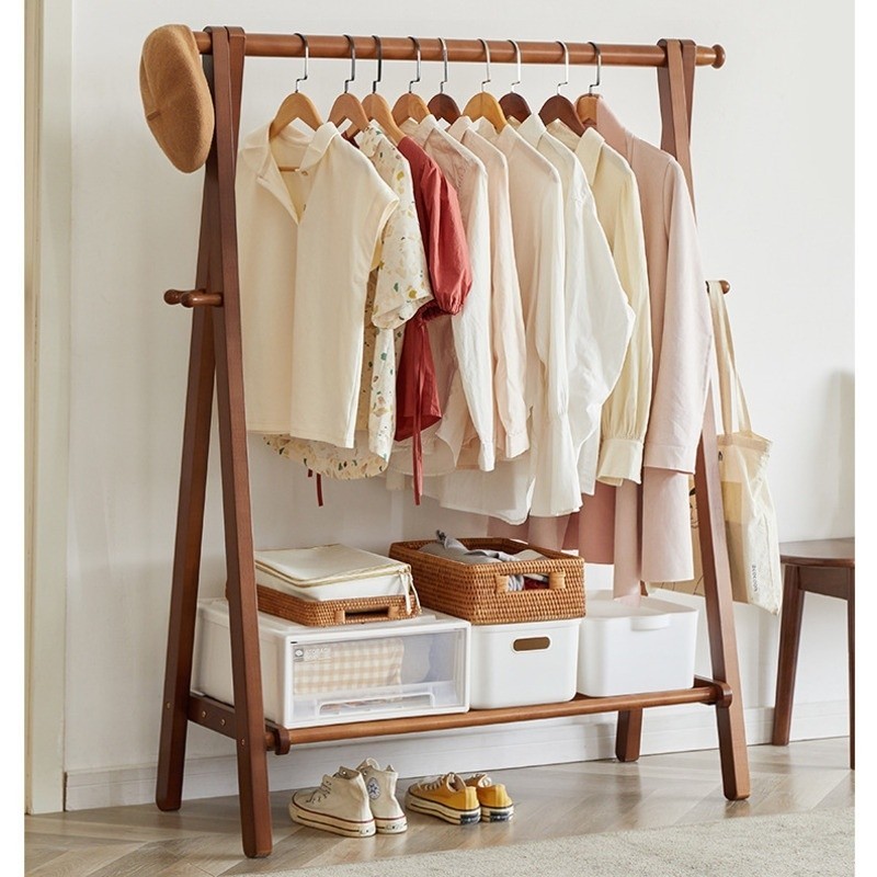 Solid Wood Clothes Rack Vertical Clothes Easy Hanger Bold Clothes ...