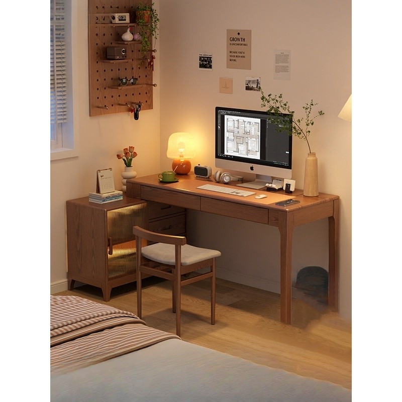 Solid Wood Study Table Table And Chair Combination Study Desk L-Shaped ...