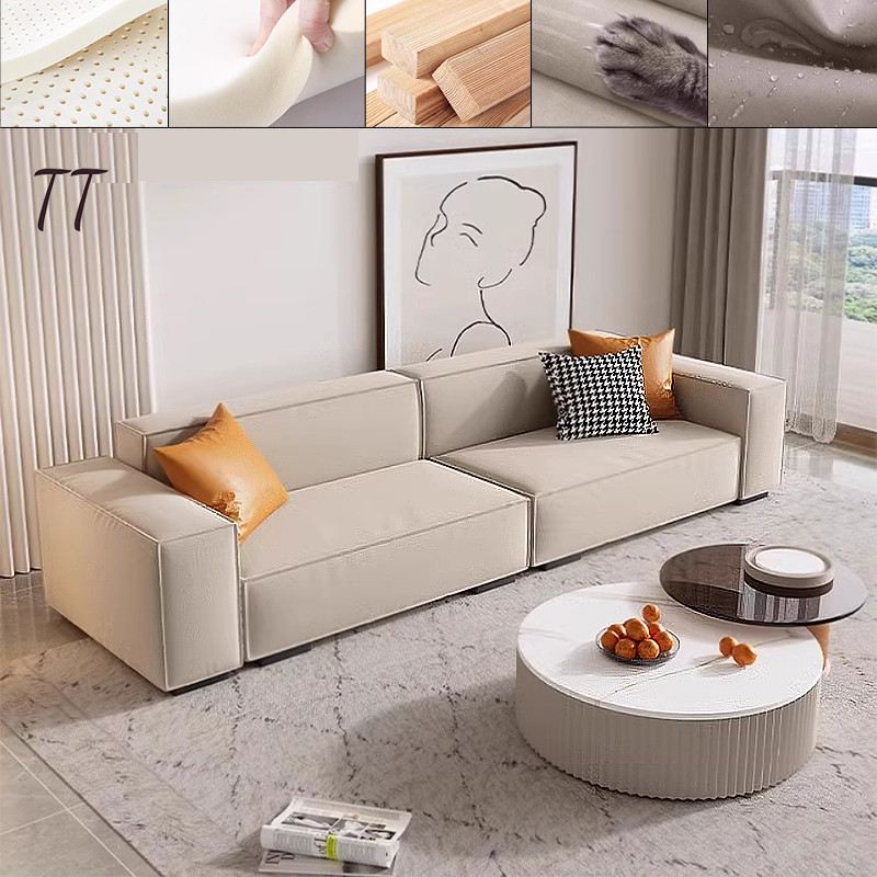TT Sofa Italian Minimalist Tofu Block Sofa Living Room Modern Simple Technology Fabric Sofa ...