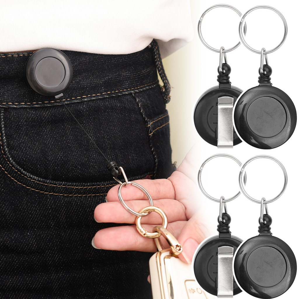 Automatic Rebound Retractable Keychain - Heavy-Duty Extendable Keyring ...
