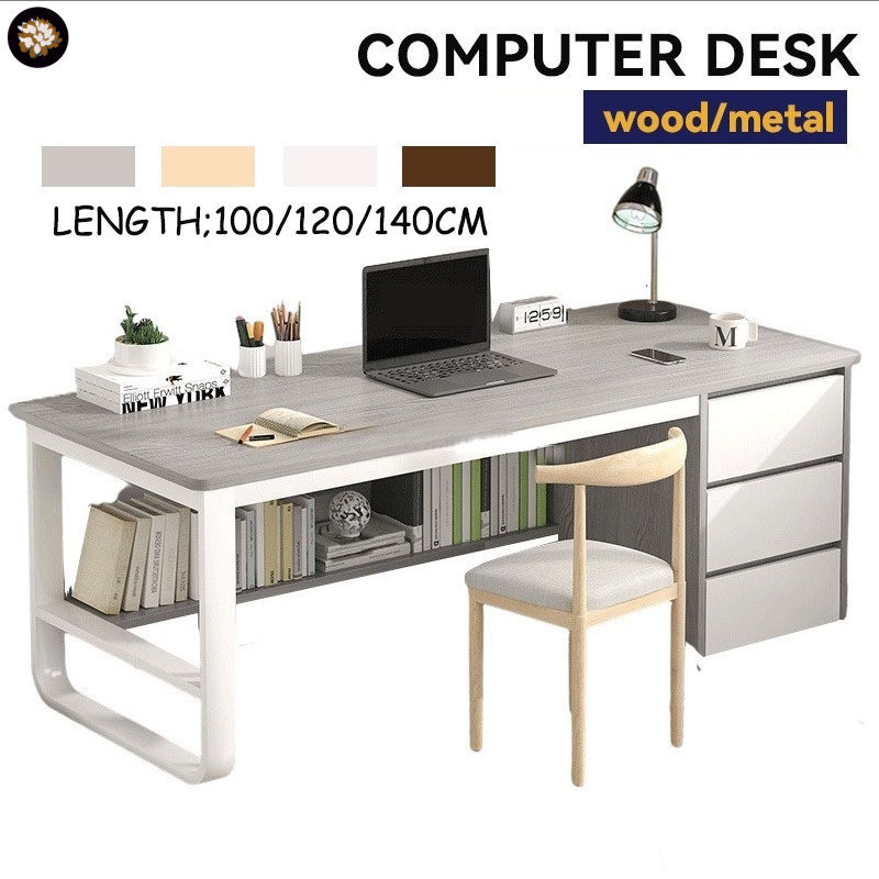 LAQ Computer Table Study Table For Home Office Modern100-140cm With ...