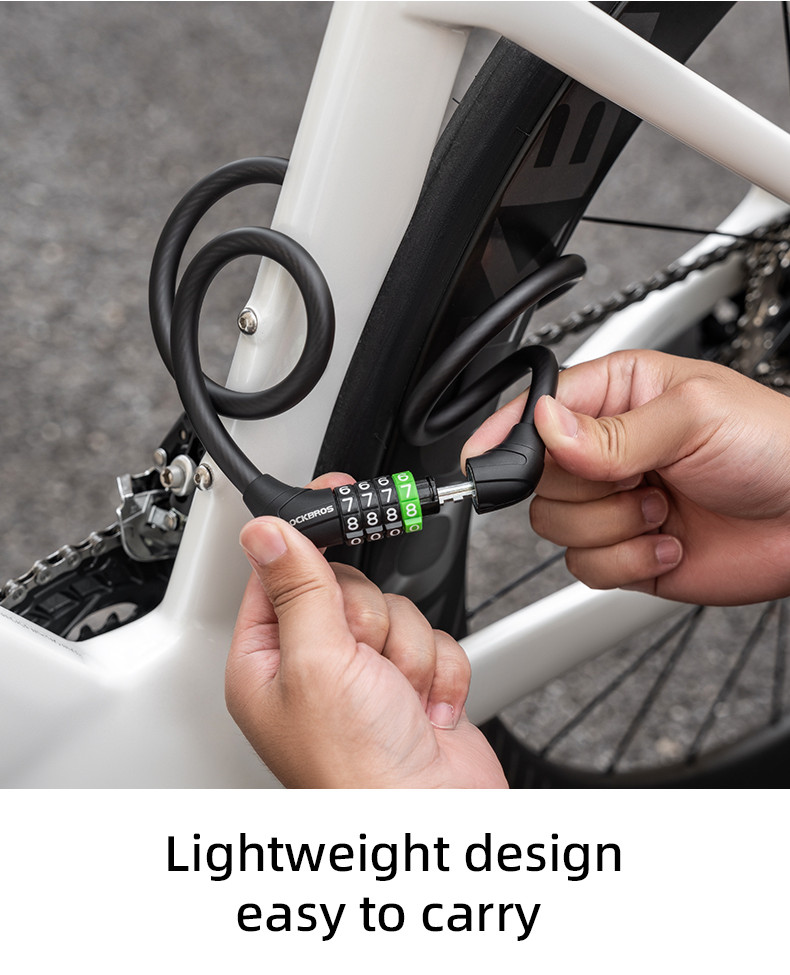 【3-day Delivery】ROCKBROS Steel Cable Password Lock Multifunctional Anti ...