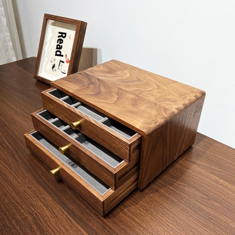 Solid Wood Jewellery Box Multi Layer Jewellery Organiser Mortise And ...