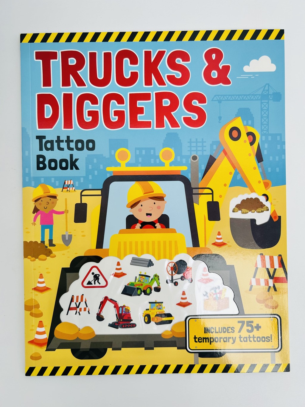Trucks & Diggers Tattoo Colouring Book For Kids To Color With 75 ...