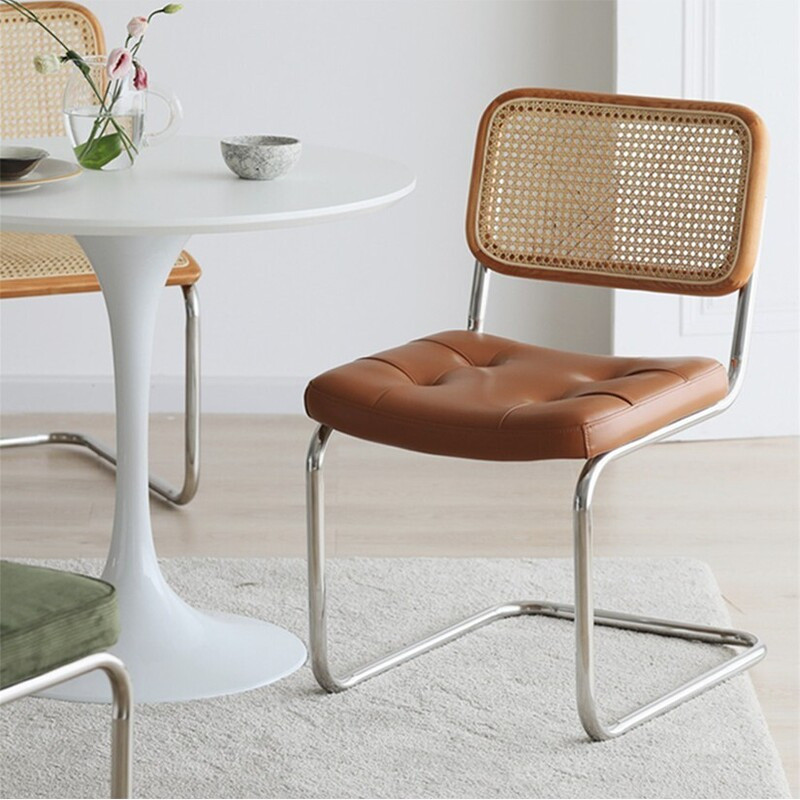 Nordic Rattan Dining Study Chair French Vintage Minimalism Chairs Small ...