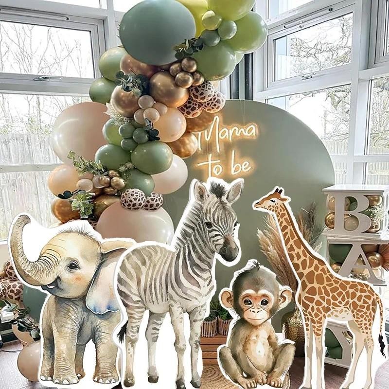 Jungle Animal Decorations Cutouts Giraffe Lion Zebra KT Board Party ...