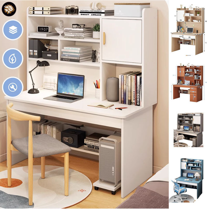 LAQ Study Table with Drawer Computer with Bookshelf Combination One ...