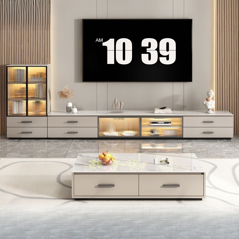 Solid Wood TV Console Floor To Ceiling Living Room TV Console Cabinet ...