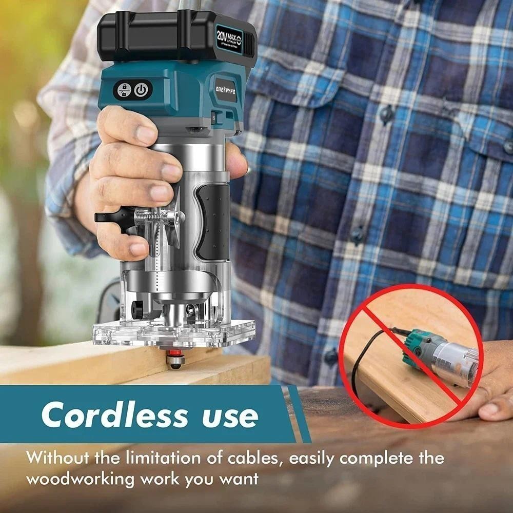 3300rpm Brushless Electric Handheld Trimmer Cordless Portable Wood ...