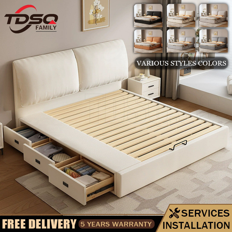TDSQ Bed Frame Tatami Bed High Box Combination Storage Bed Space Saving ...
