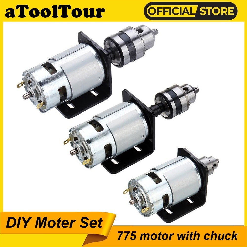 775 Motor With Miniature Hand Drill Chuck Rod and Mounting Bracket ...