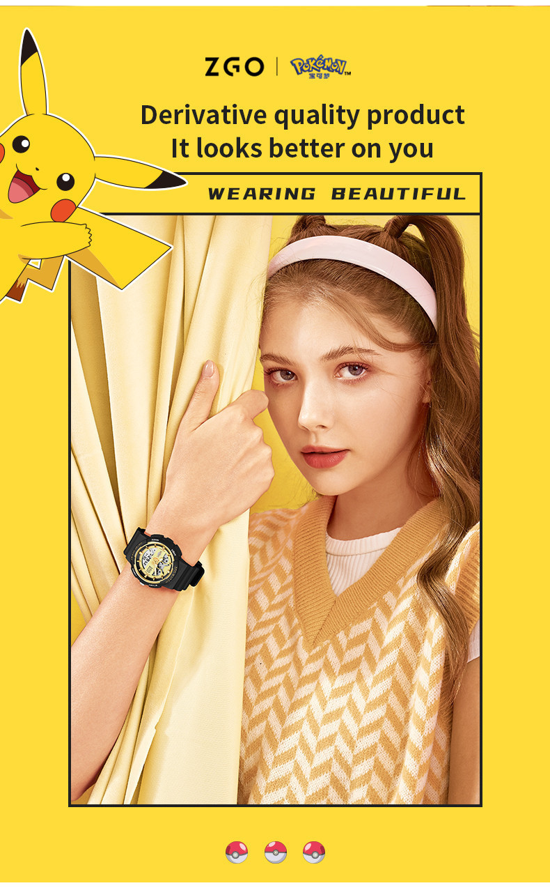 【Authentic Pokémon 】ZGO Pikachu Kids Watch For Boys For Junior High ...