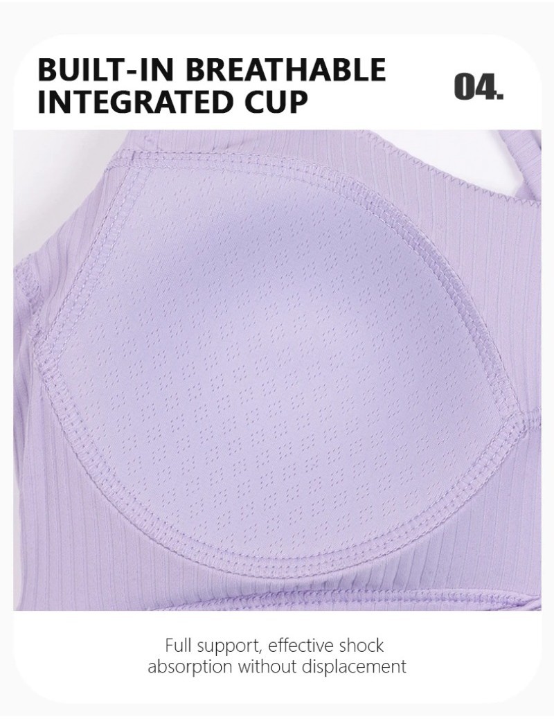 【Sportsangel】(Fixed Padded) Sports Bra Sexy Cross Beauty Back Gathering ...