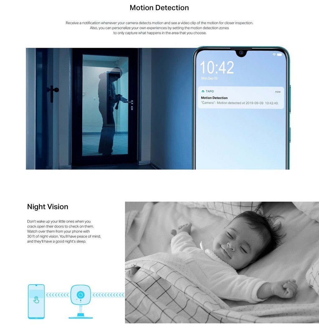 Tplink Tapo Tc60 Home Security Wi-fi Camera | 1080p | Two-way Audio ...