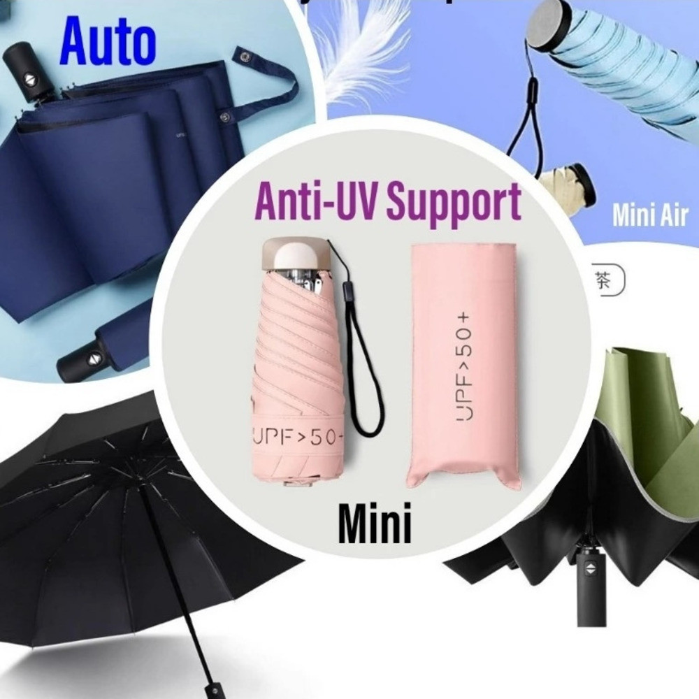 UV Mini umbrella automatic Sun Pocket Lightweight Umbrellas Automatic ...