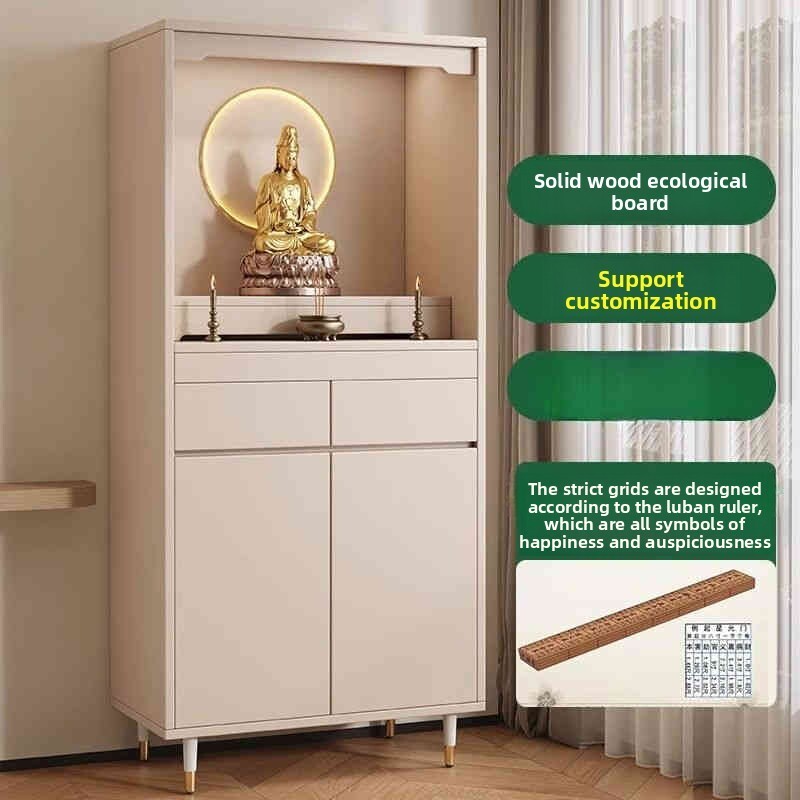 Wood Buddha Cabinet New Solid Chinese Style Altar Table Home Offering ...