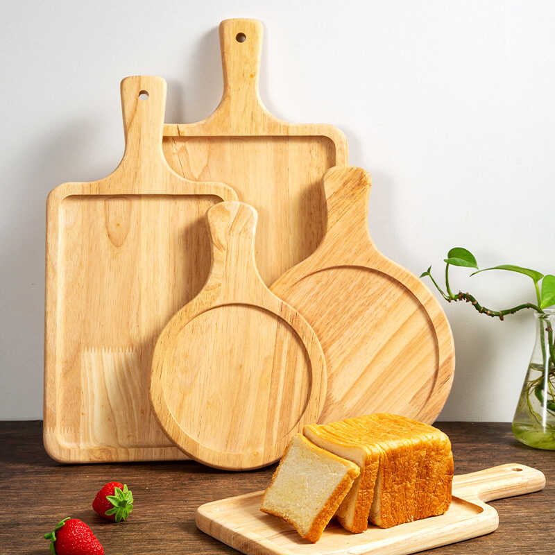 Wooden Lacquer-Free Steak Board Handle Cutting Board Sushi Plate French ...