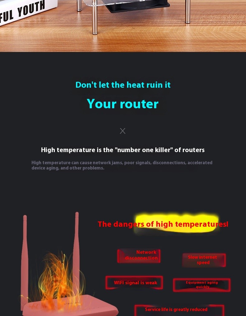 Router Cooler Rack usb Cooling Base with Fan for Broadband Modem, TV ...