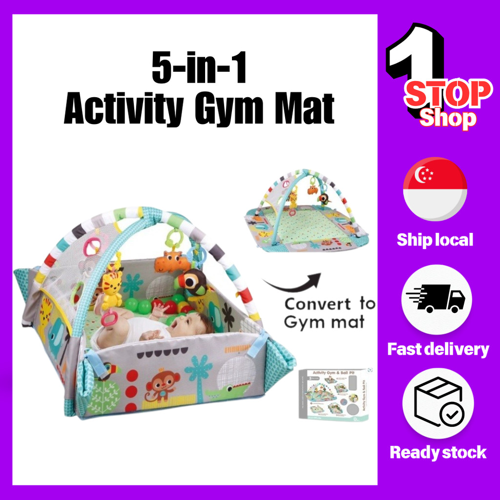 Baby Playmat Activity Gym Play Mat Foldable Playmat Crawling Mat ...