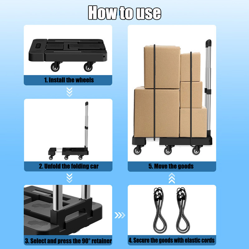 【SG Seller 🚚】Flatbed Trolley/Trolley Cart / Trolley Storage / Foldable ...