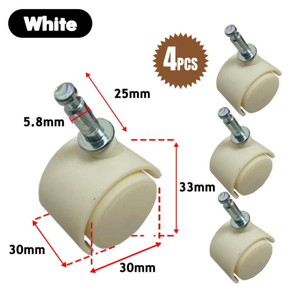 [1SET | 4PCS] Innohut 30MM Universal Nylon Caster Wheel Plastic Trolley ...