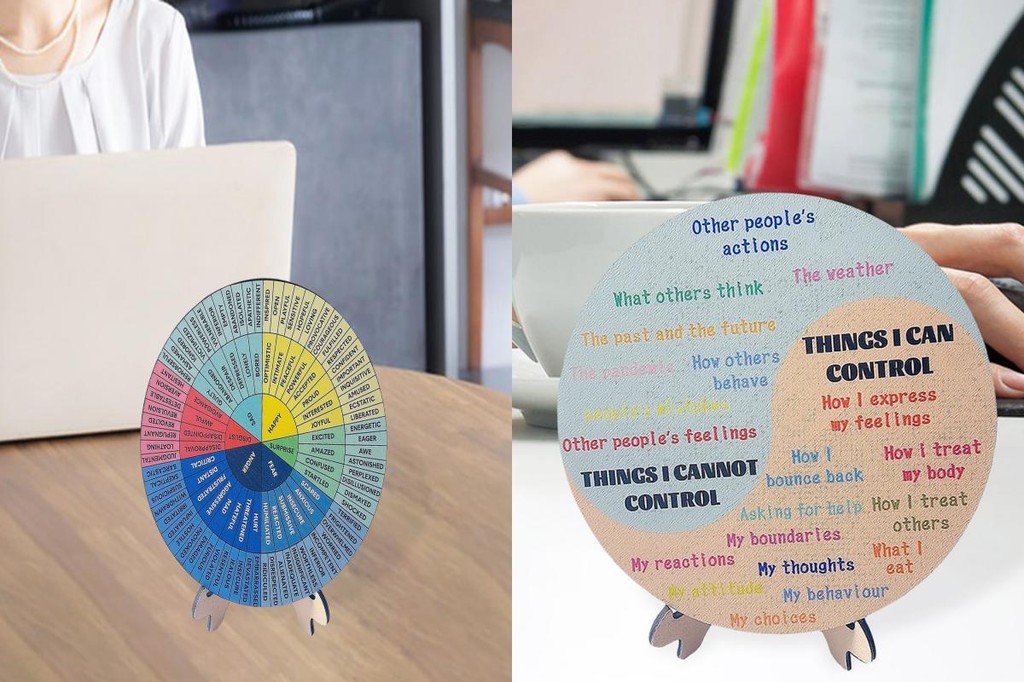 Wismestreet Feeling Wheel Chart Emotion Regulation Tool Wood Emotion ...