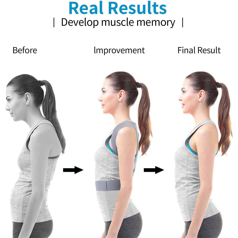 Back Straightener Posture Corrector Women Men Upper Back Brace Posture ...