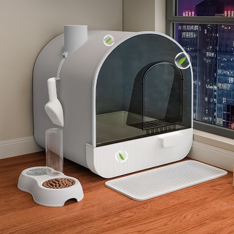 Fully Enclosed Cat Litter Box Drawer Type Cat Litter Box Extra Large ...