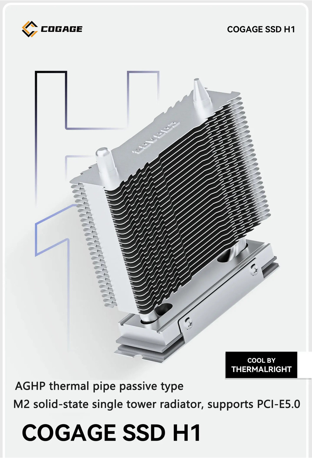 Thermalright COGAGE SSD H2 PRO M.2 Solid-state radiator, supports PCI ...