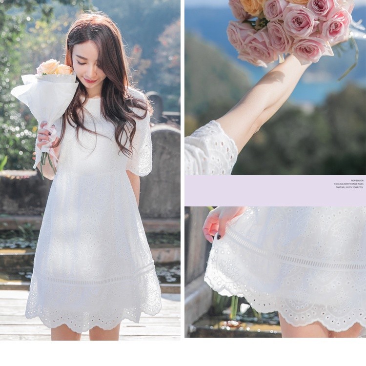 Weekend X Ob Design Casual Women Clothes White Cotton Eyelet Lace A ...