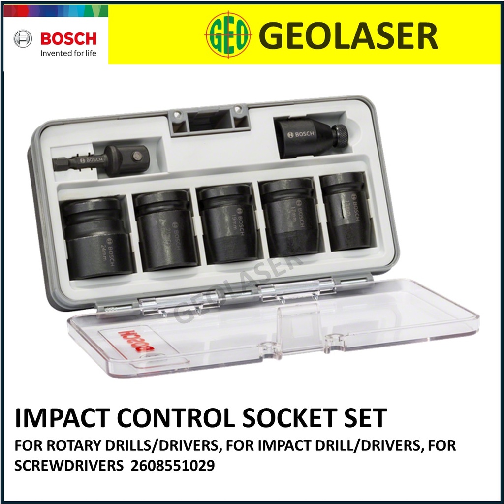 Bosch 7-piece Impact Control Socket Set (13 - 24 mm) 2608551029 For ...