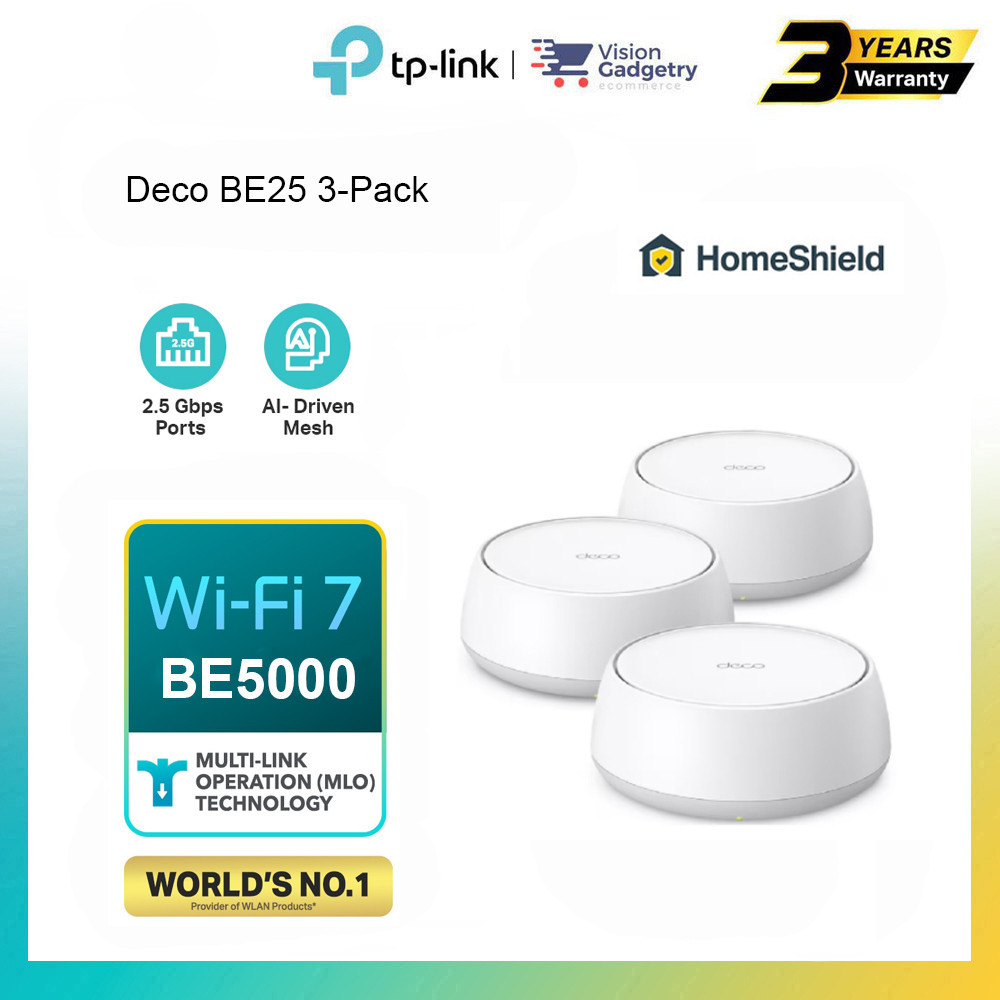 TP-Link Deco BE25 BE5000 Whole Home Mesh WiFi 7 System (1 Pack/2 Pack/3 Pack) | Shopee Singapore