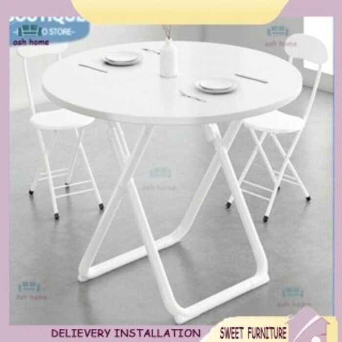 Foldable small round table small family simple round table simple table ...