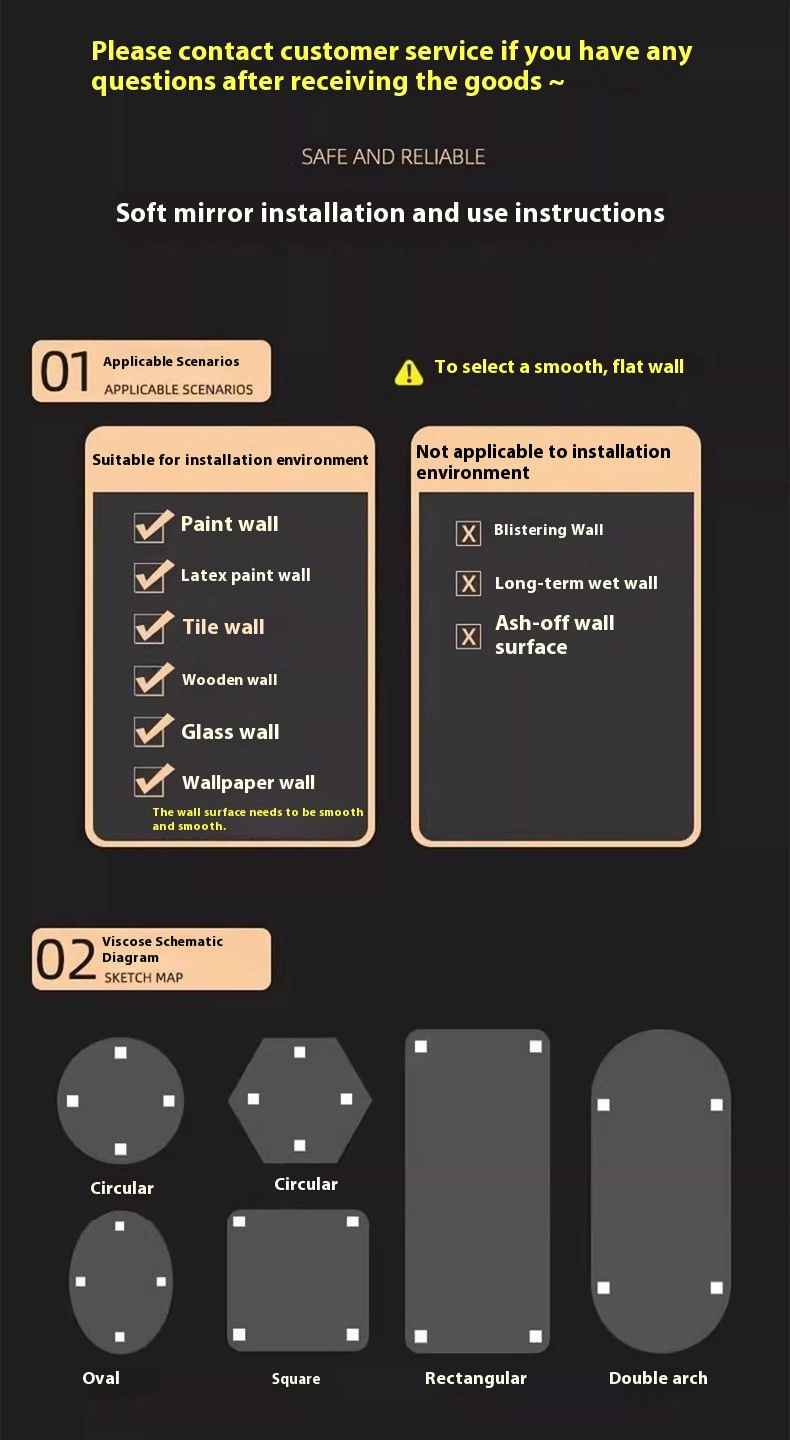 Renter’s Choice Acrylic Mirror Hanging Mirror - No Damage Sticky Back ...