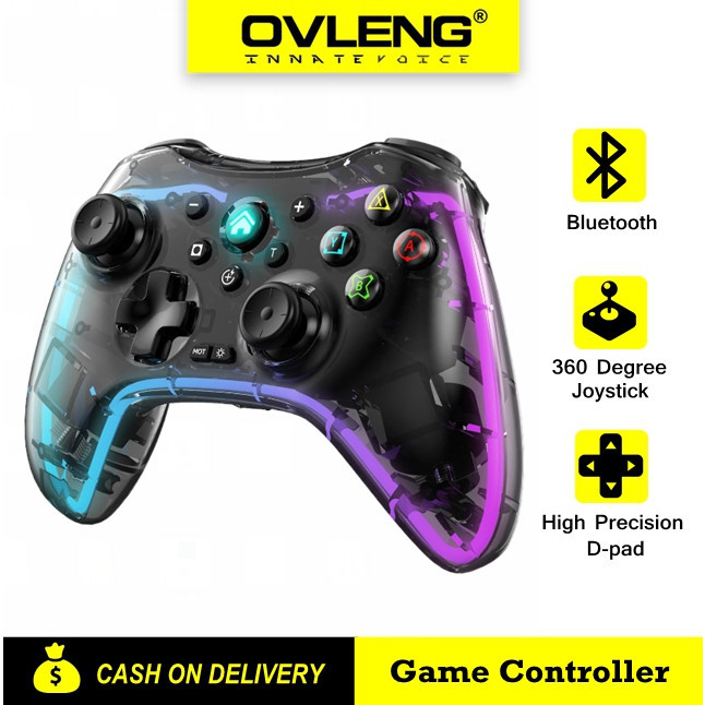 Ovleng S03 Rgb Transparent Wireless Game Controller Compatible P4, P3 ...
