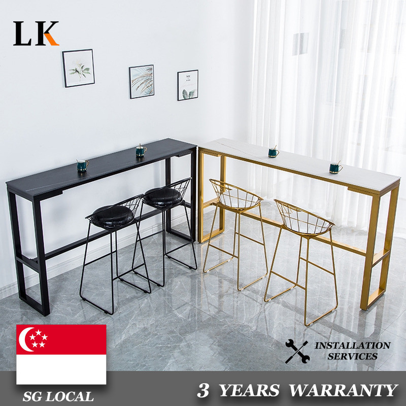LK High Foot Bar Table Marble Dining Chair High Foot Bar Household ...