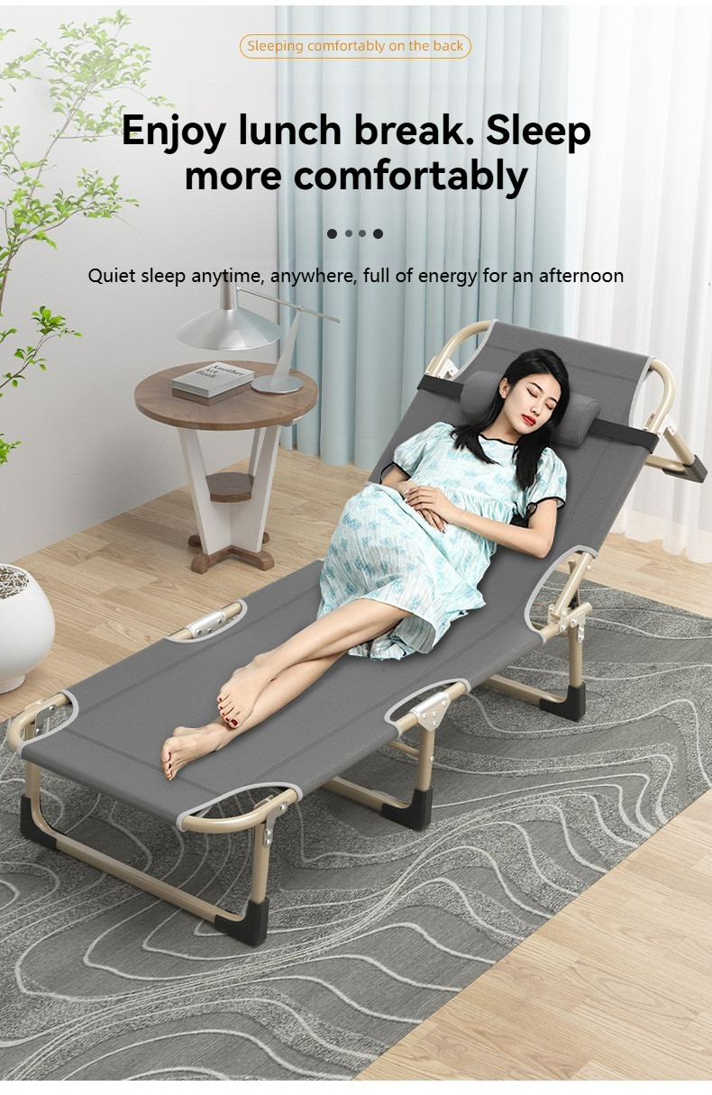 Portable Folding Bed Single Office Nap Chair Foldable Cot Hospital ...