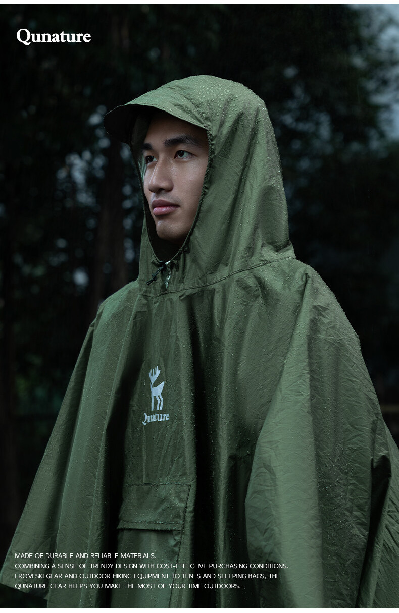 Qunature Multifunctional Lightweight Raincoat Hiking Climbing Camping 3 ...