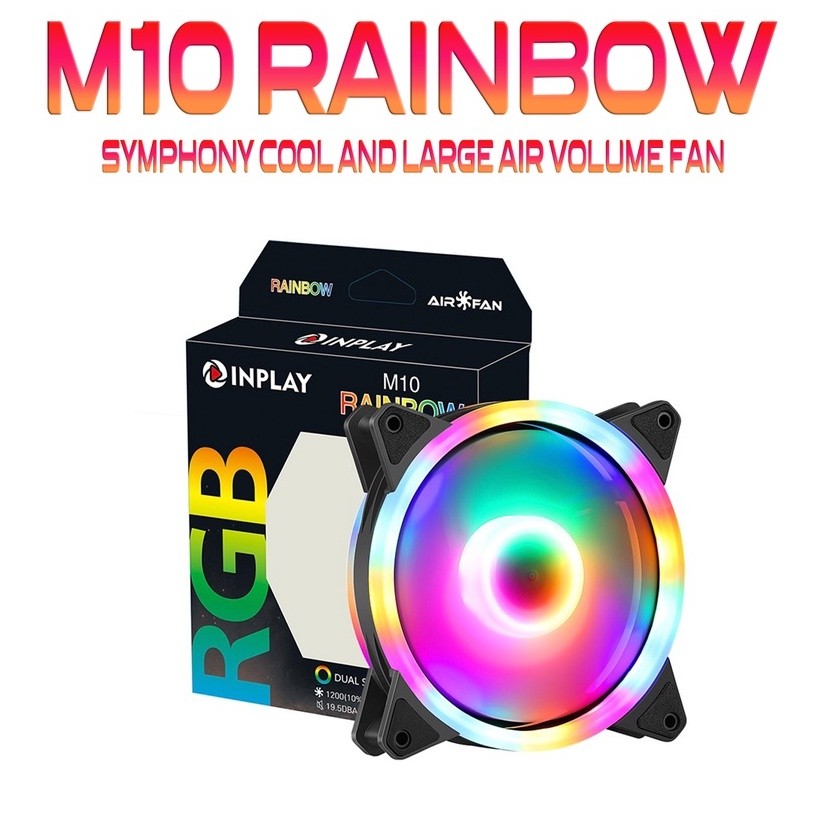 INPLAY FAN M10 rainbow RGB 120mm 12v, 4-pin MOLEX Connector combo ...