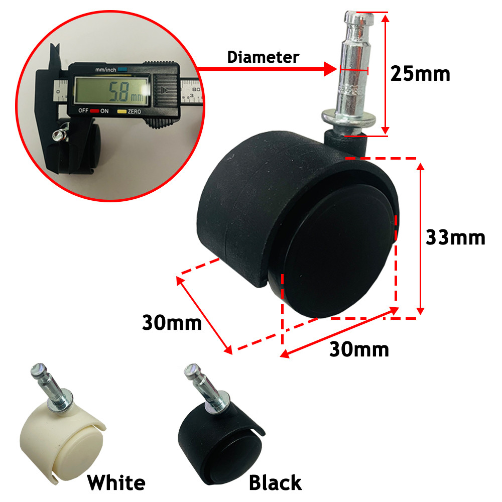 [1SET | 4PCS] Innohut 30MM Universal Nylon Caster Wheel Plastic Trolley ...