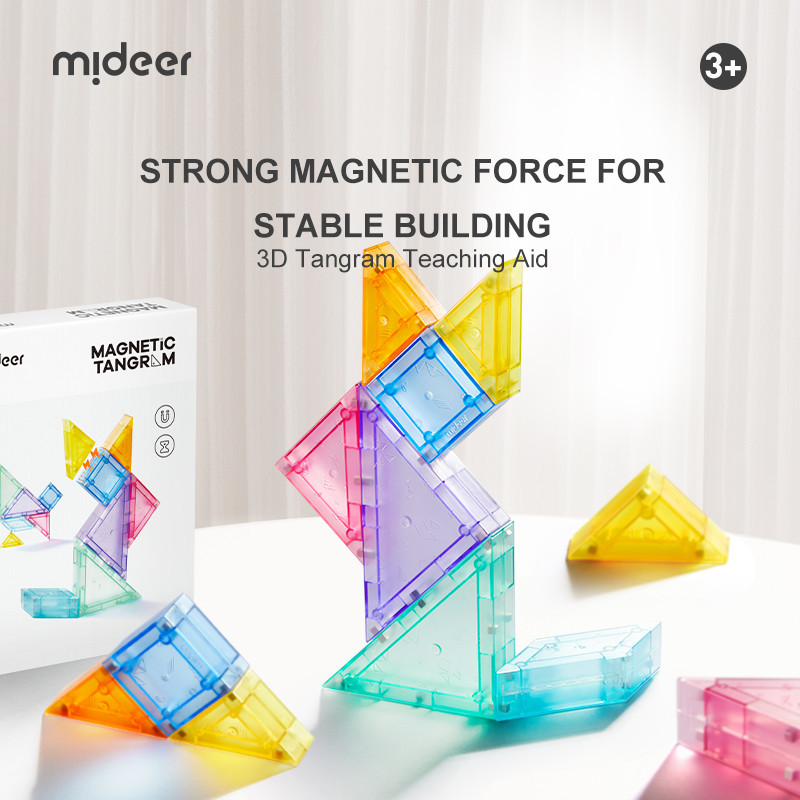 Mideer Magnetic Tangram Toy Stacking Building Magnet Blocks Available ...