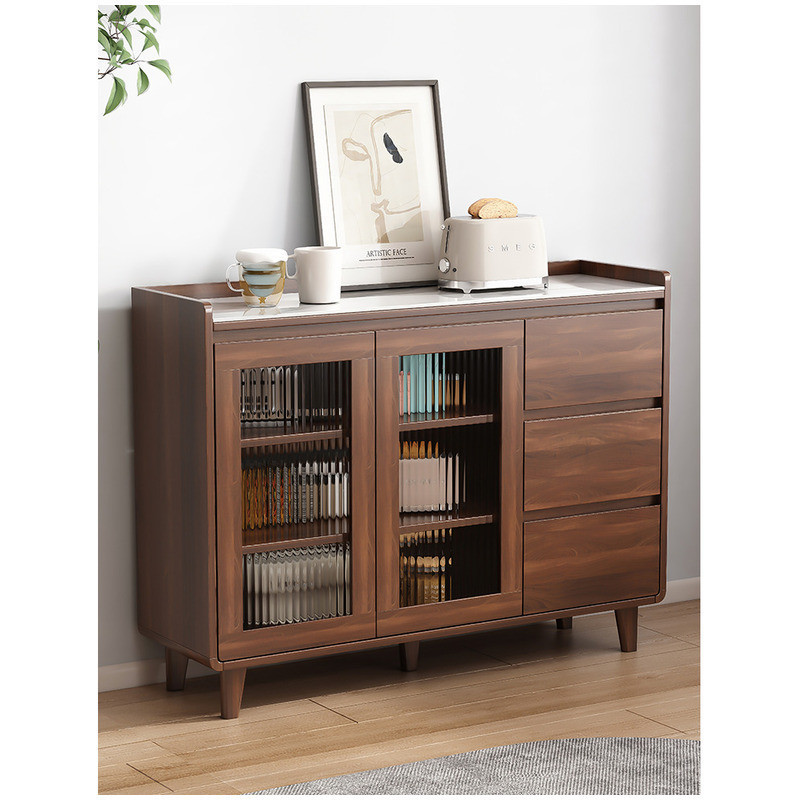 All solid wood dining walnut colored living room wine tea water kitchen ...