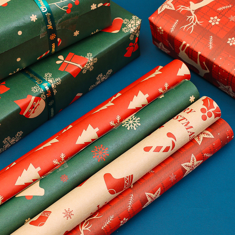 2Pcs Multiple Styles Christmas Packaging Paper - Christmas Series ...