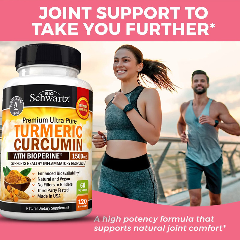 Curcumin with Black Pepper Extract 1500 mg - Highly Absorbed, Ultra ...