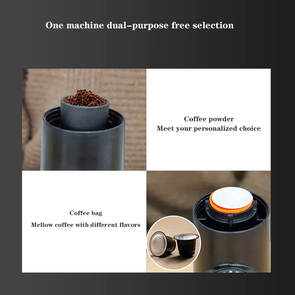 Portable Capsule Coffe Machine Rechargeable Espresso Coffee Outdoor Car ...