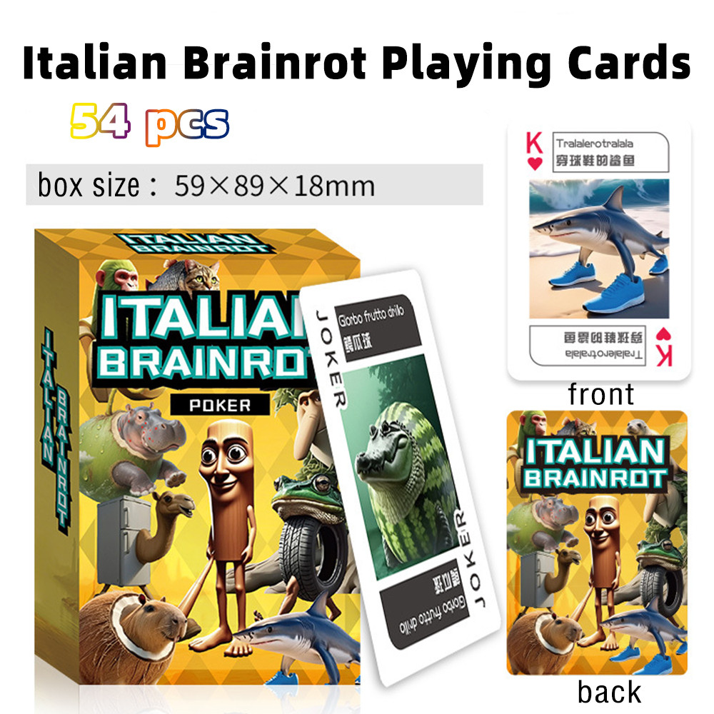 Italian Brainrot Playing Cards Classic Cards Table Game Tung Tung Tung ...
