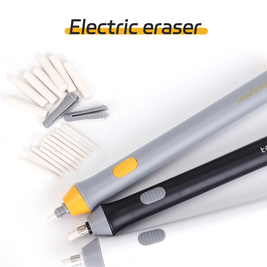 Electric Eraser Thick/Thin Rubber can be Changed Less Rubber Crumbs ...