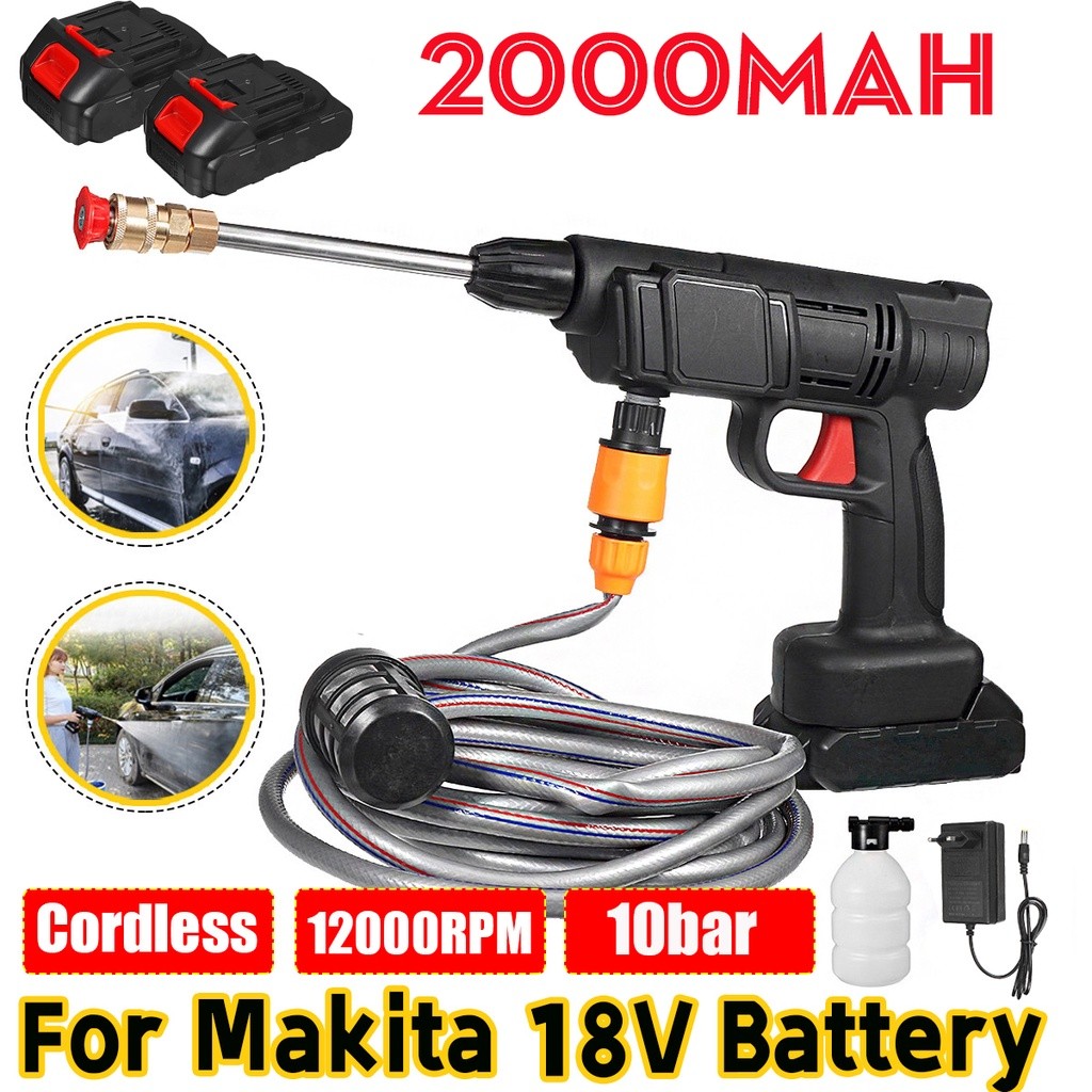 2000MAH 160W Cordless Water Jet Portable High Pressure Car Washer Spray ...