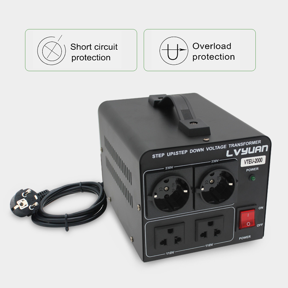 1500W/2000W Step Up & Step Down Voltage Transformer Small Household ...